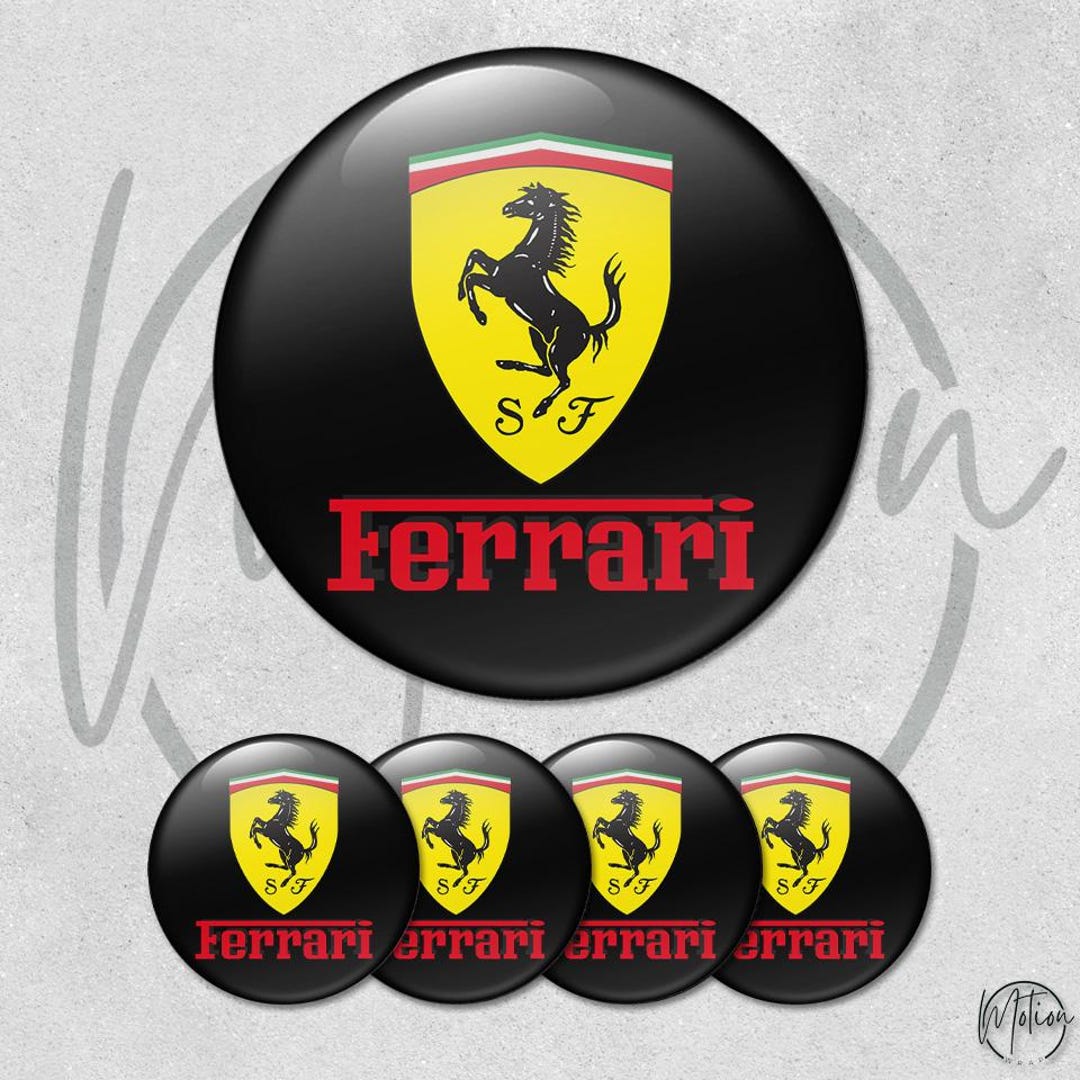 Ferrari Emblem Decals | Set of 4 Premium 3D Raised Resin Stickers ...