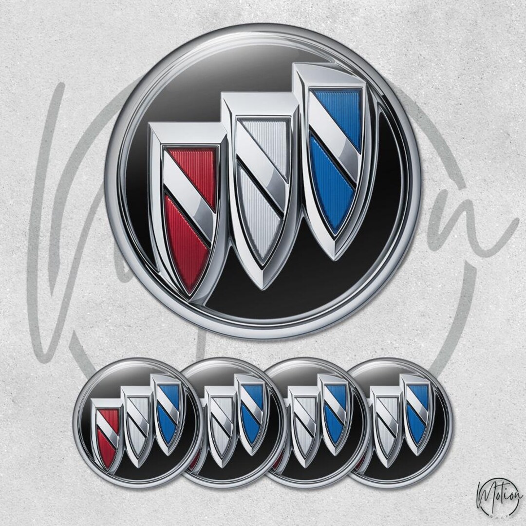 Buick Emblem Decals | Set of 4 Premium 3D Raised Resin Stickers ...