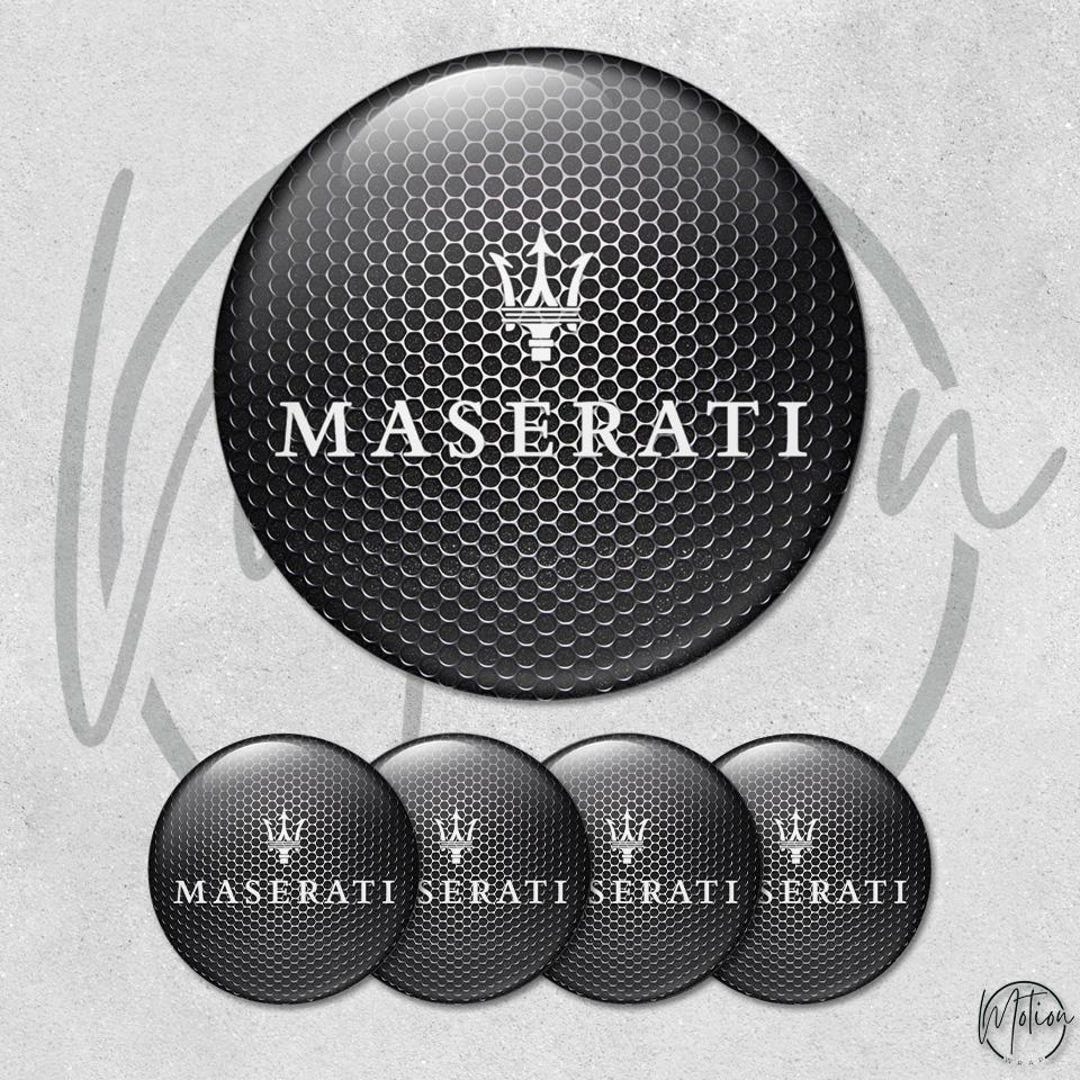 Maserati Emblem Decals | 3D Raised Resin Stickers, Car Wheel Badges ...