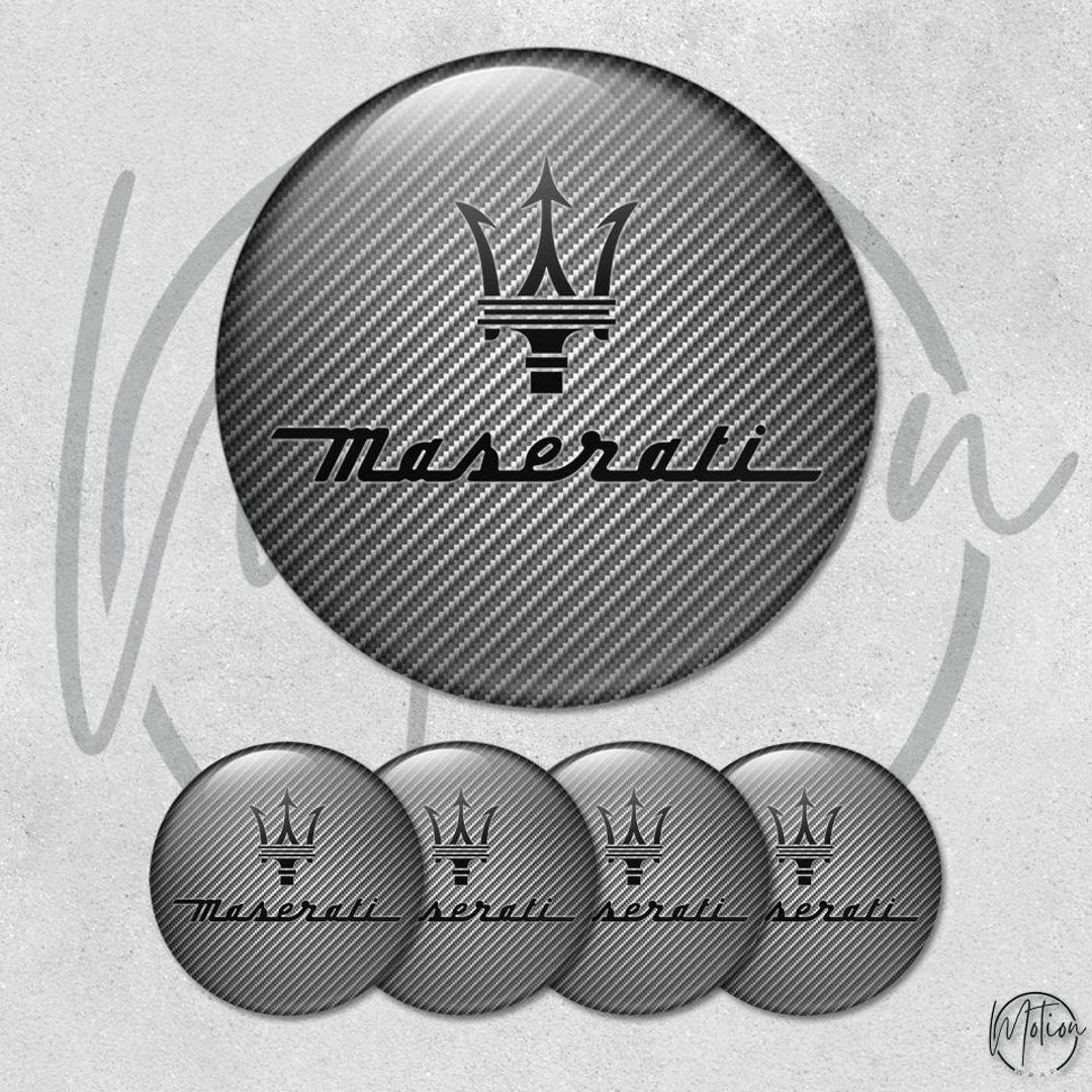 Maserati Emblem Decals | Set of 4 Premium 3D Raised Resin Stickers ...