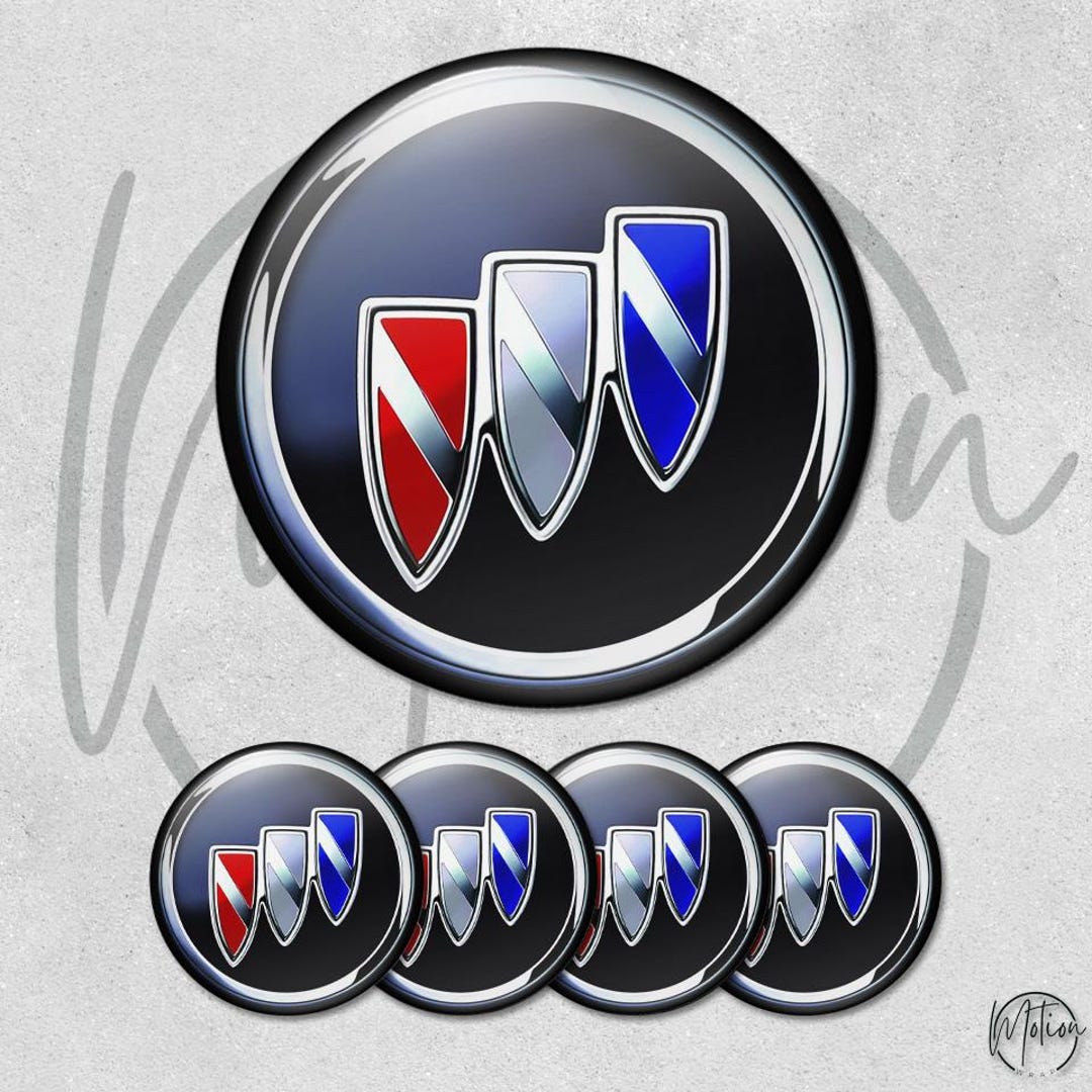 Buick Emblem Decals | Set of 4 Premium 3D Raised Resin Stickers ...