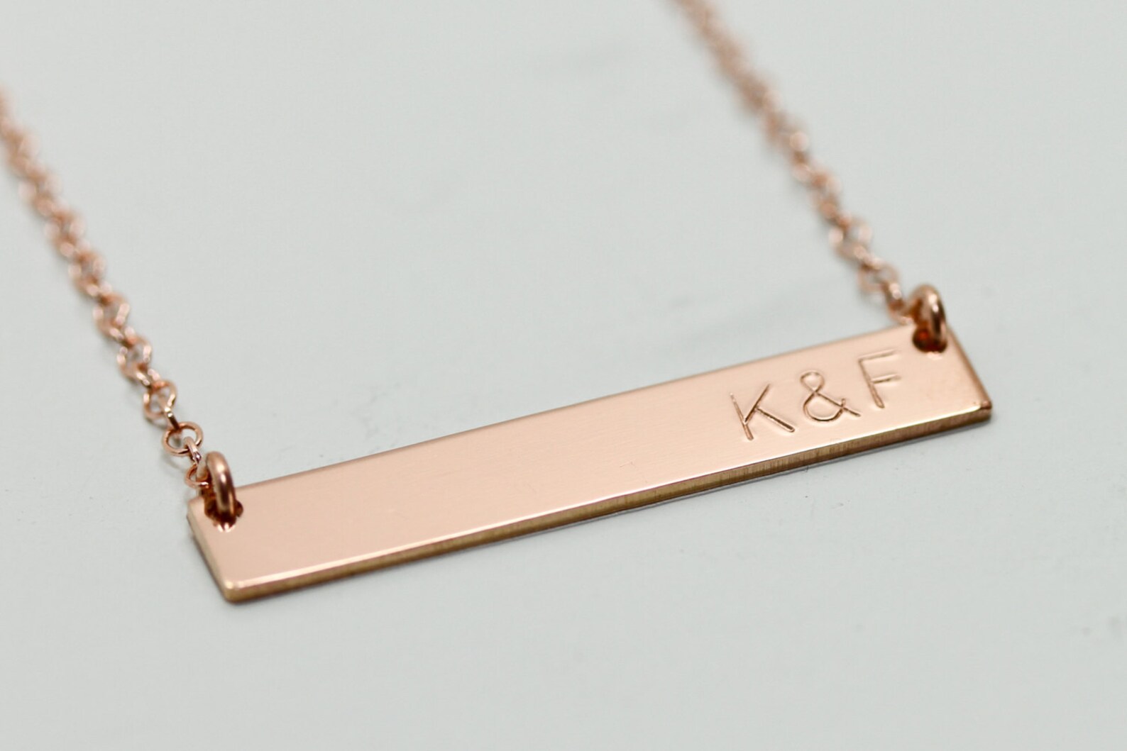 Rose Gold Necklace Rose Gold Bar Necklace Rose Gold | Etsy