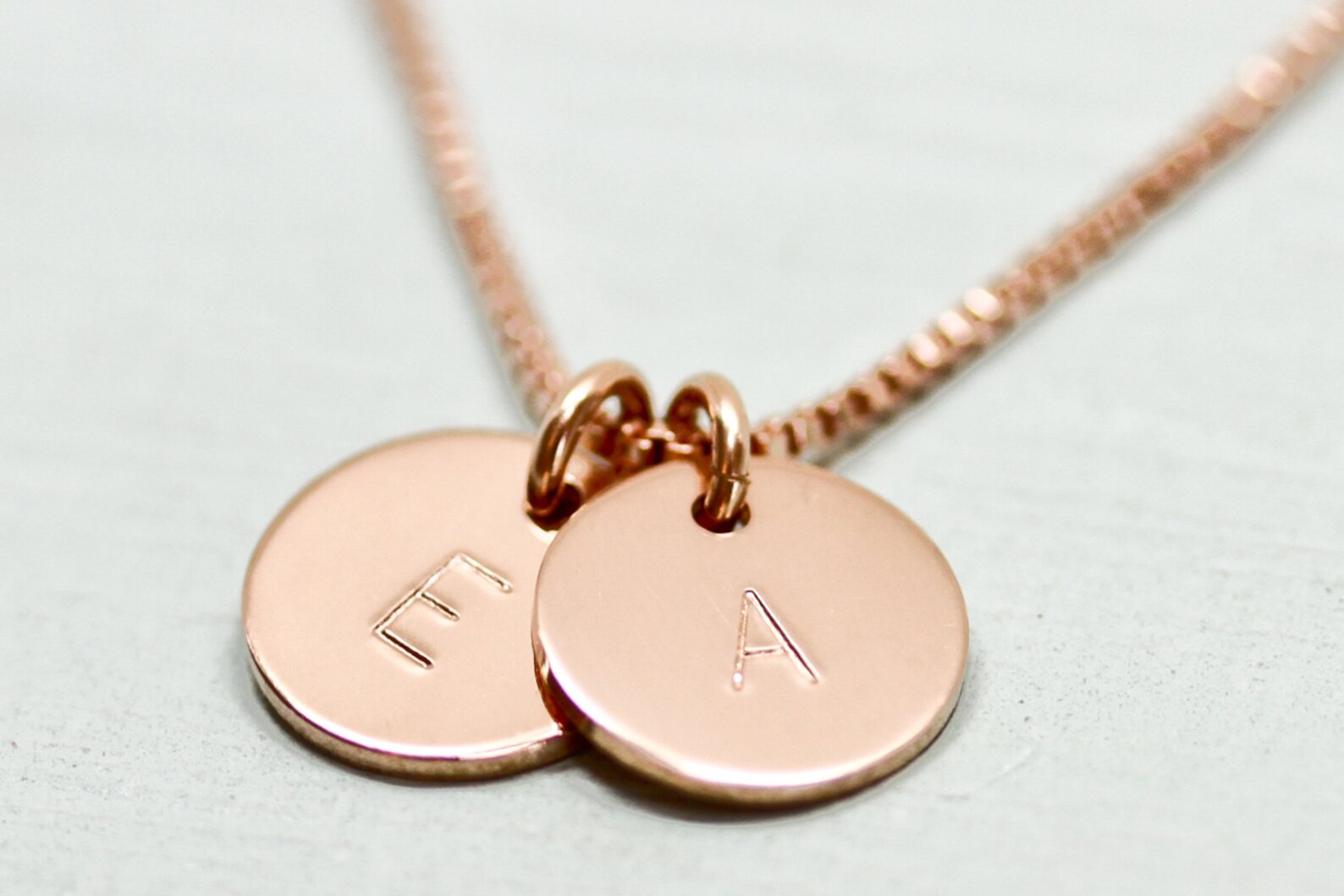 Rose Gold Initial Necklace Rose Gold Necklace Dainty Rose | Etsy