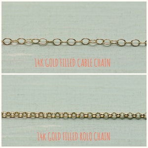 Rolo Chain Option 15-30 Inches, Sterling Silver, 14k Gold Filled or 14k ...