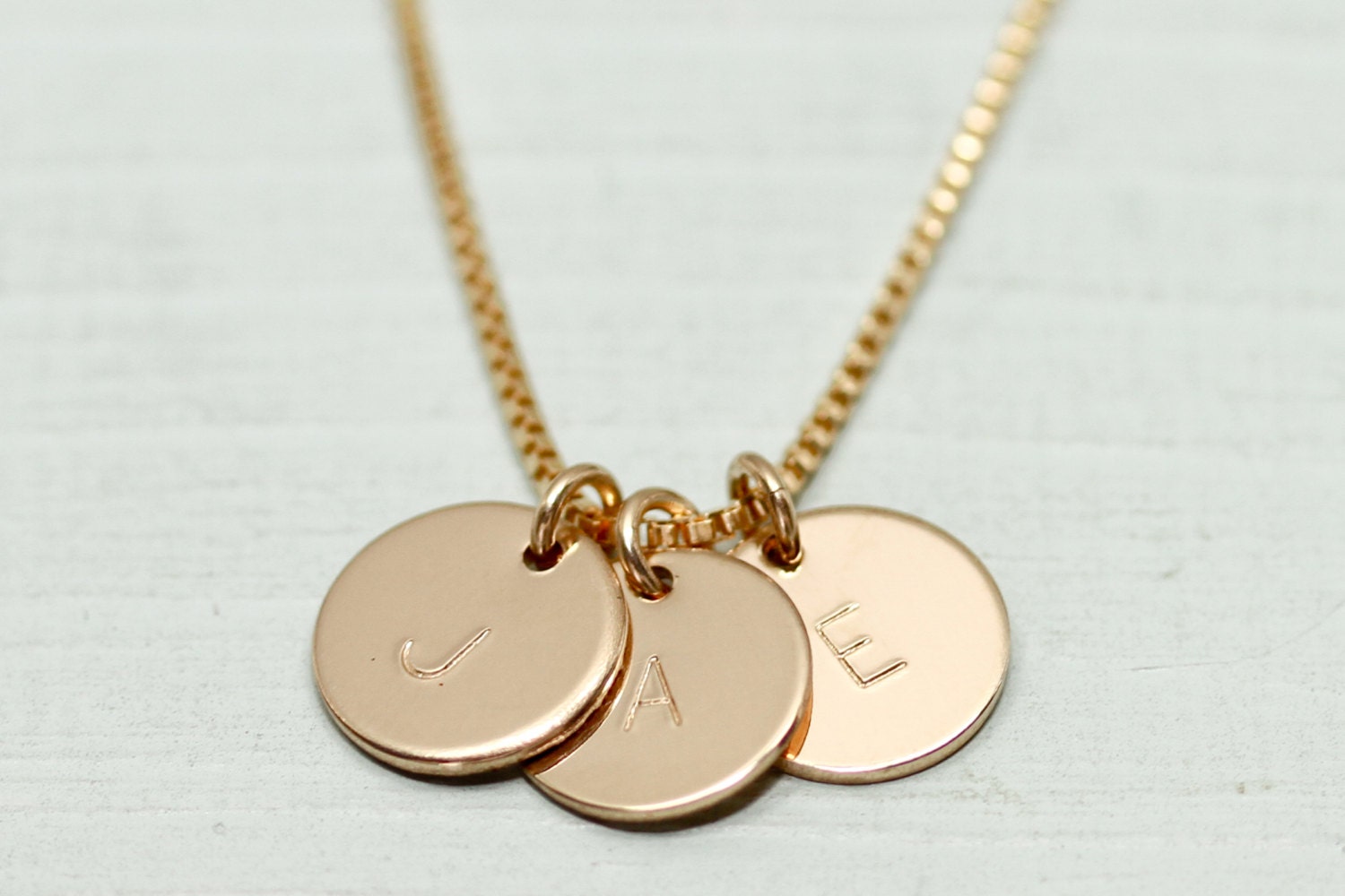 Gold Disc Necklace Dainty Gold Necklace Initial Necklace Etsy