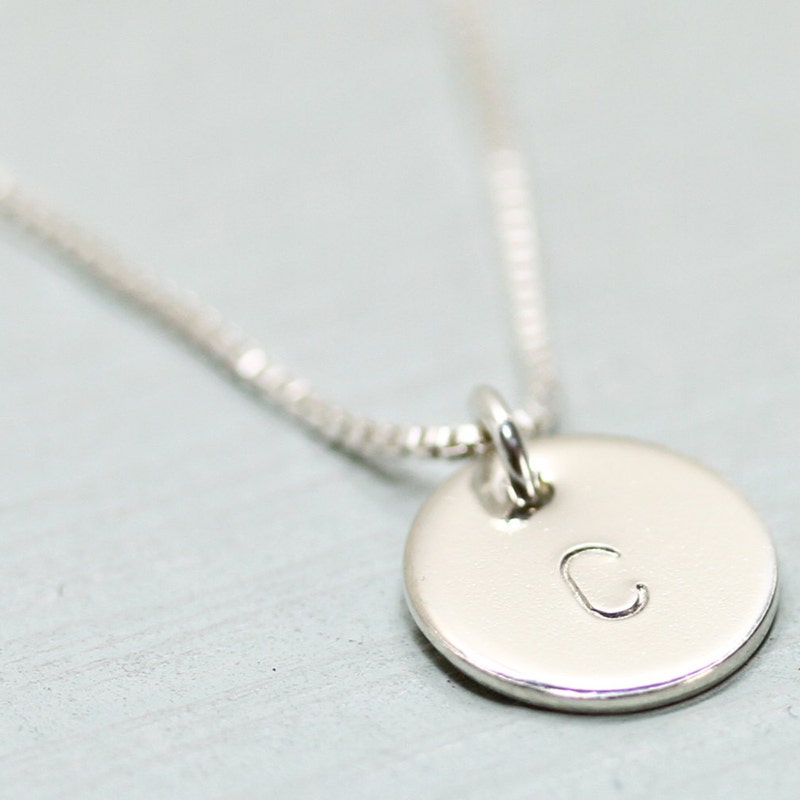 Silver Disc Necklace - Etsy