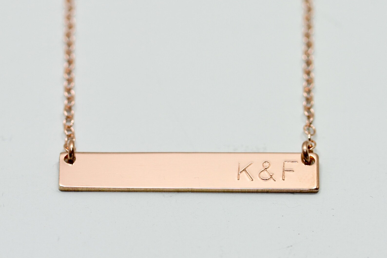 Rose Gold Necklace Rose Gold Bar Necklace Rose Gold | Etsy