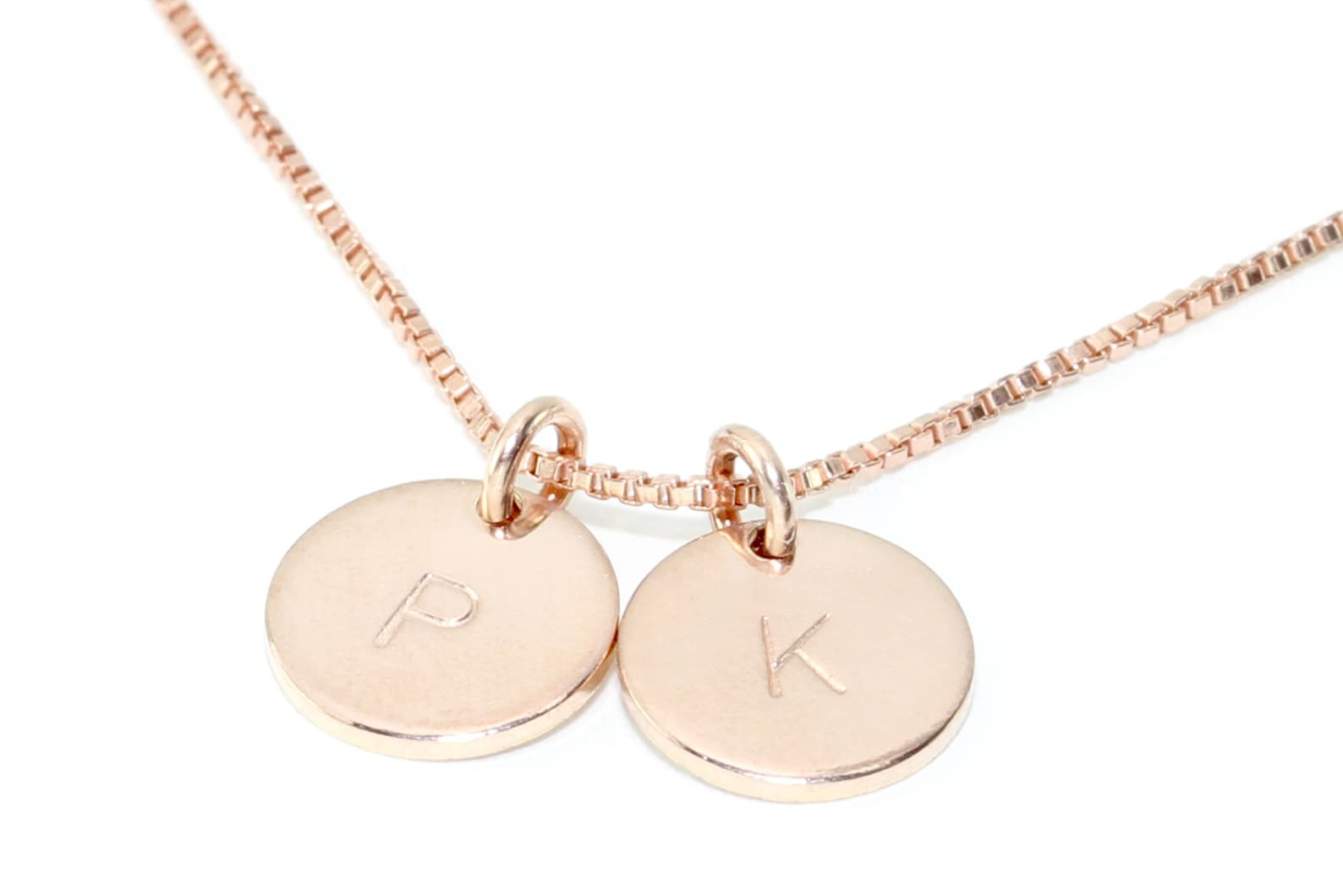 Rose Gold Initial Necklace Rose Gold Necklace Dainty Rose - Etsy