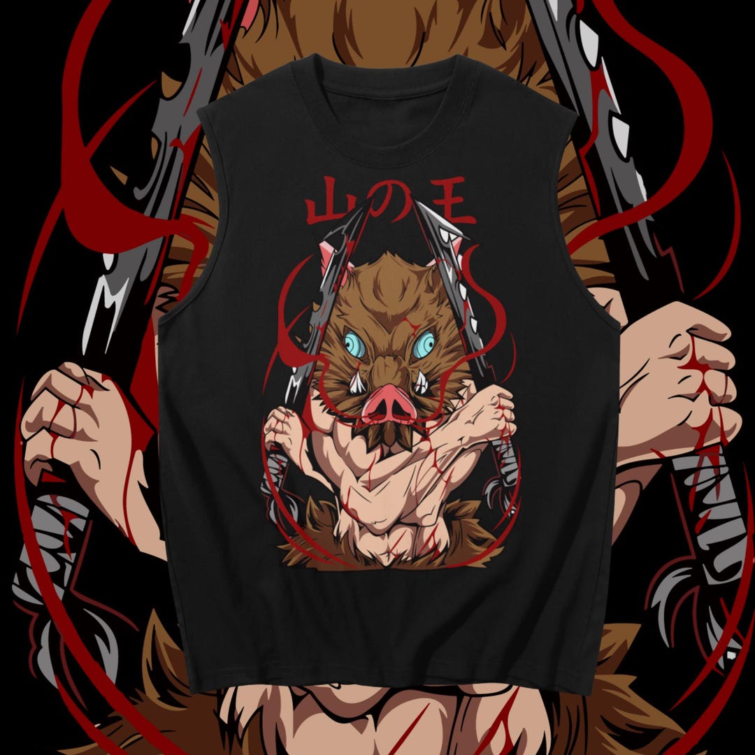 Anime Tank Top, Demon Slayer Vest, Sleeveless Anime Top, Anime Gym Tank ...