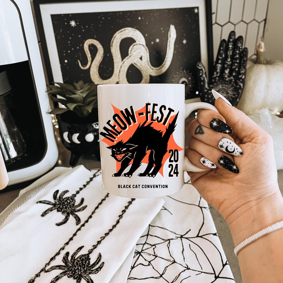 Black Cat Mug, Cute Cat Lover Gift, Cat Mom Present, Cat Lady Mug ...