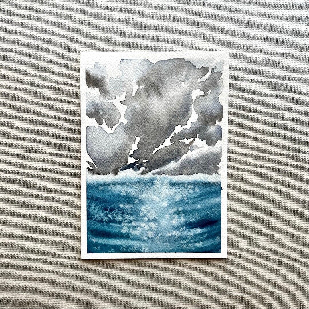 Lake Michigan Watercolor Painting - Expressive Seascape Art - Original ...