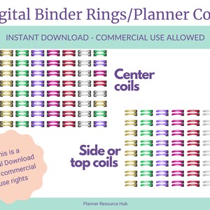 Bold Double Binder Rings | Digital Planner Wire Coils for Digital ...