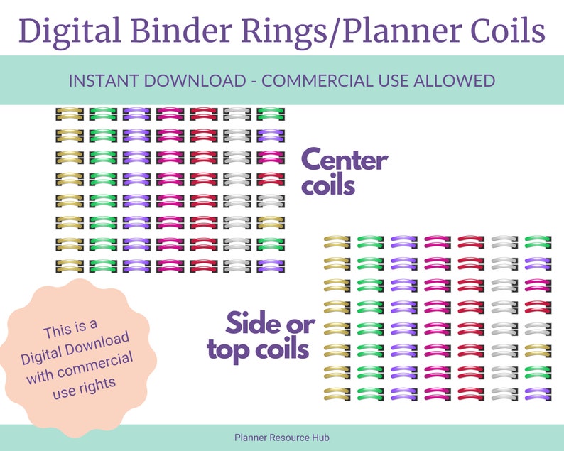 Bold Double Binder Rings | Digital Planner Wire Coils for Digital ...