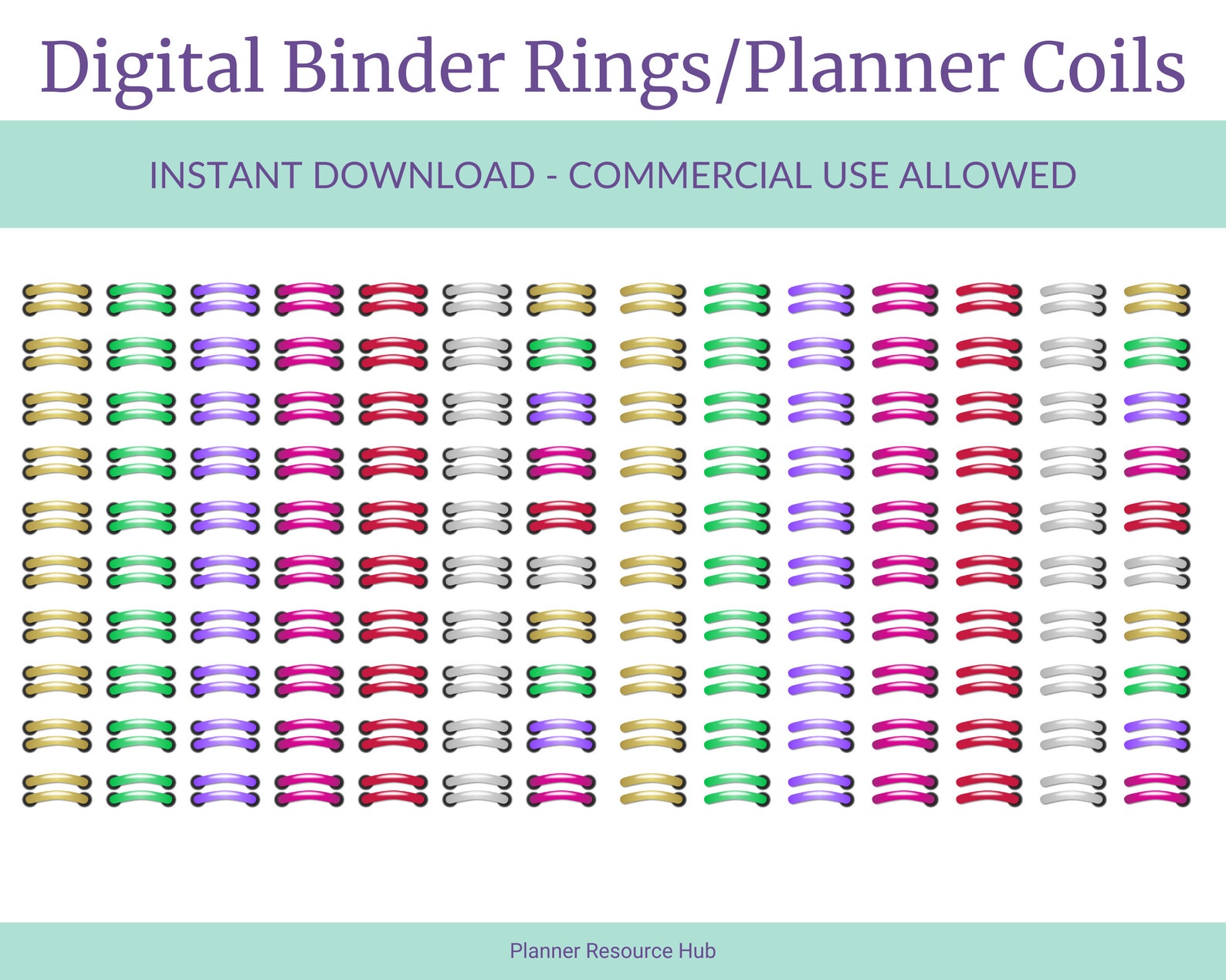 Bold Double Binder Rings | Digital Planner Wire Coils for Digital ...