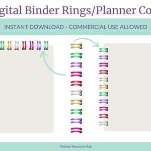Bold Double Binder Rings | Digital Planner Wire Coils for Digital ...