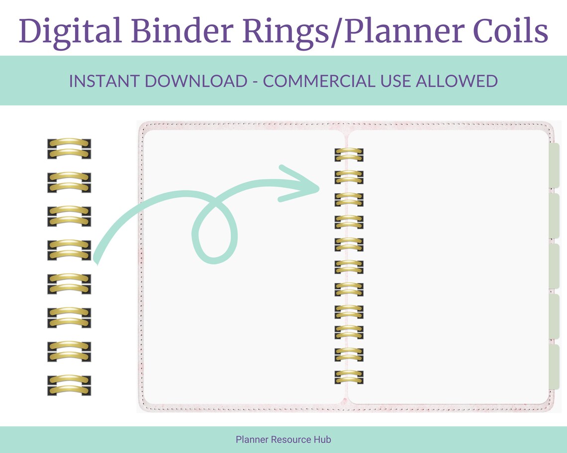 Bold Double Binder Rings | Digital Planner Wire Coils for Digital ...