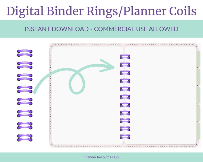 Bold Double Binder Rings | Digital Planner Wire Coils for Digital ...