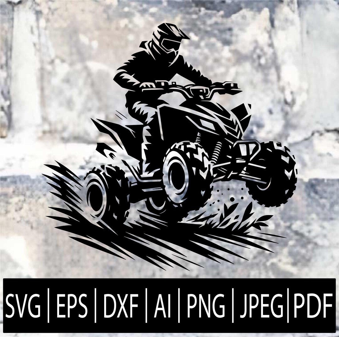 ATV Rider SVG | Extreme Quad Bike off Road Racing Design | Dirt & Mud ...