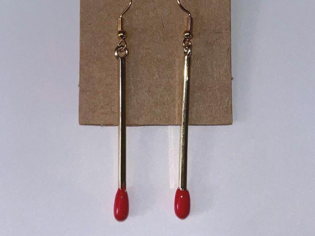 Gold Matchstick Earrings - Etsy