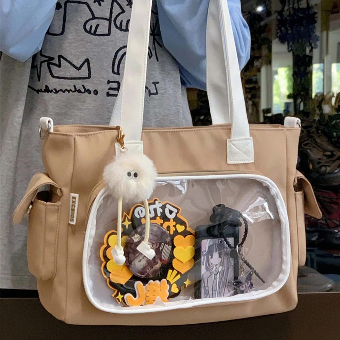 Retro Ita Bag, Transparent Window, Anime Crossbody, Pin Display Bag ...