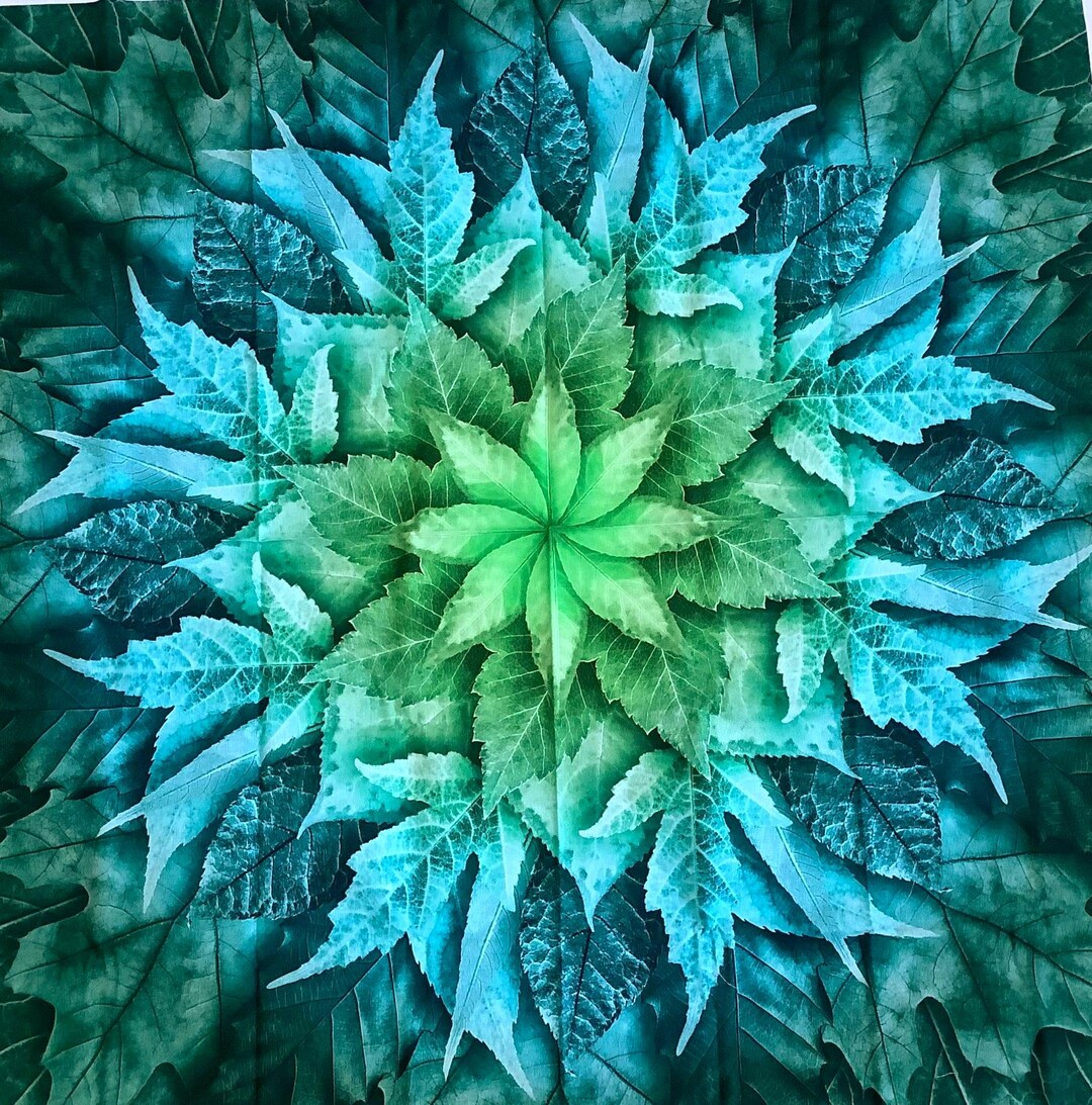 Dream Big Leaf Panel S#R4617- A Hoffman Spectrum Print - Mint 43"x43 ...
