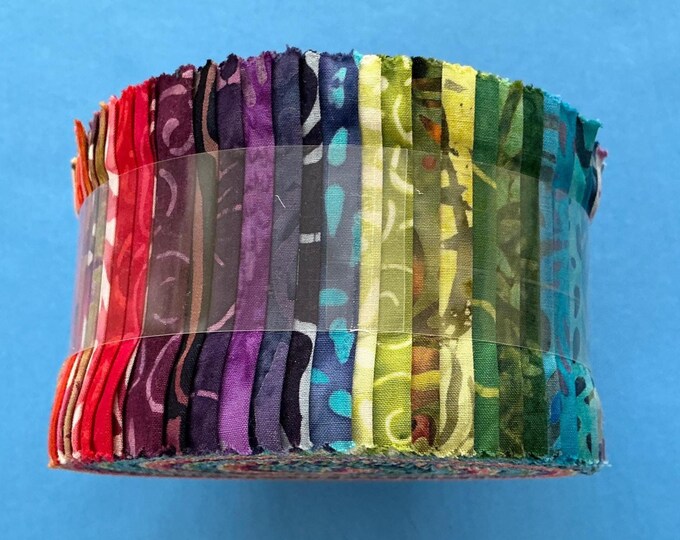 Batik Roll of 2.5" Strips - Jelly Roll of 40 Strips and Pattern - Great ...