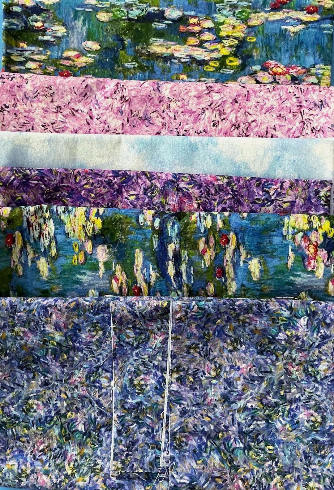 Claude Monet Fabric Bundle by Robert Kaufman - Remnants of Over 3 Yards ...
