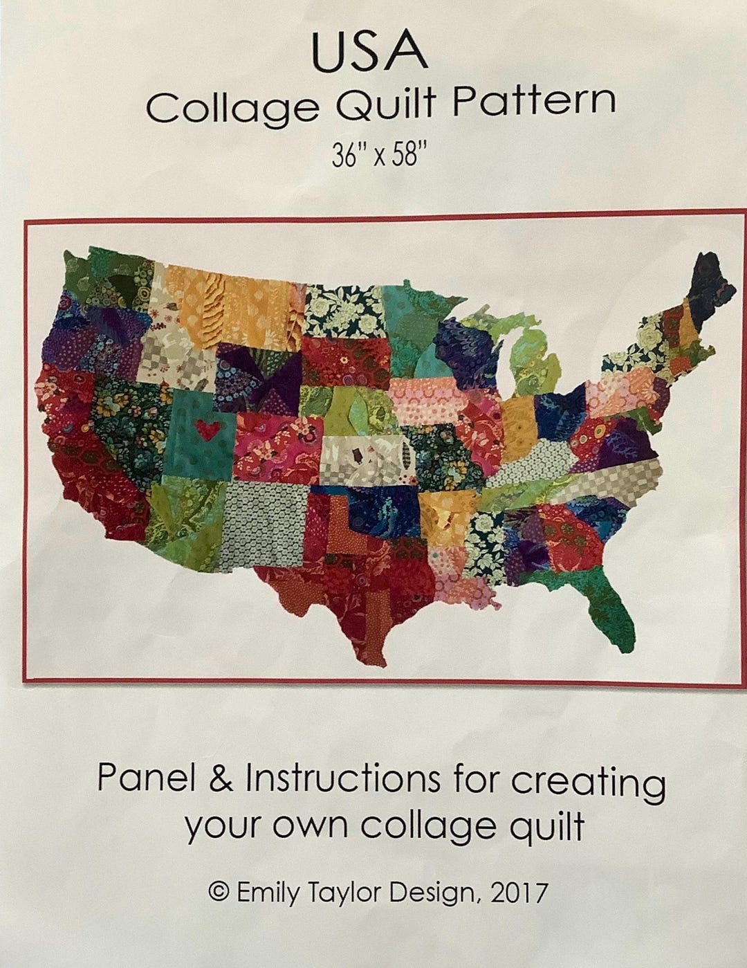 USA Collage Quilt Kit With Pattern, Panel and Instructions (36"x58") - Etsy