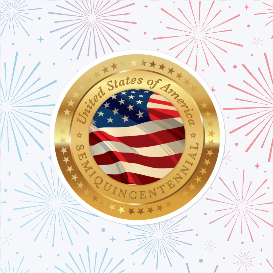 USA Semiquincentennial Gold Seal Sticker, Large 4in Vinyl Sticker - Etsy