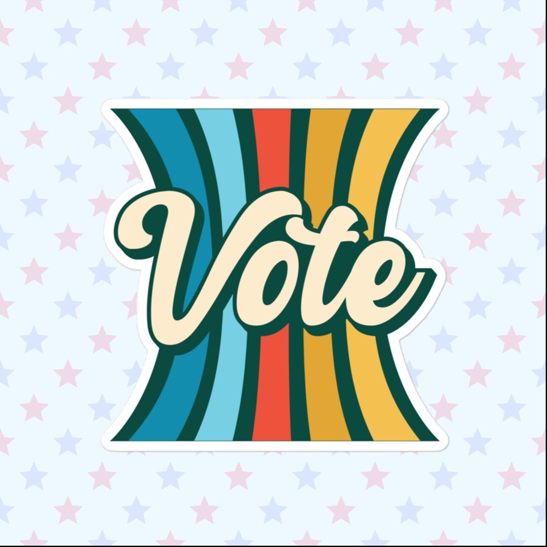 Retro Vote Sticker, Large 4in Vinyl Sticker - Etsy