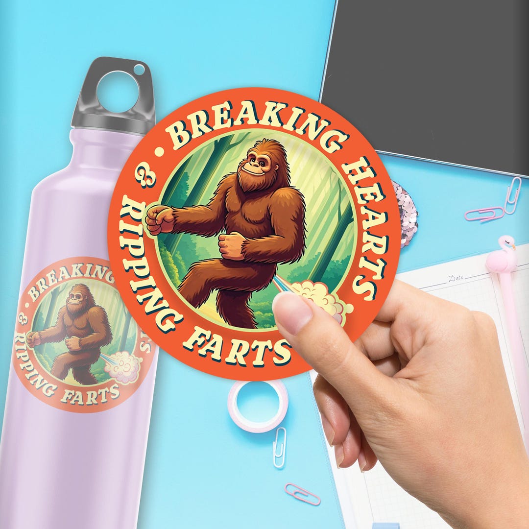 Breaking Hearts & Ripping Farts Sticker, Large 4in Vinyl Sticker - Etsy