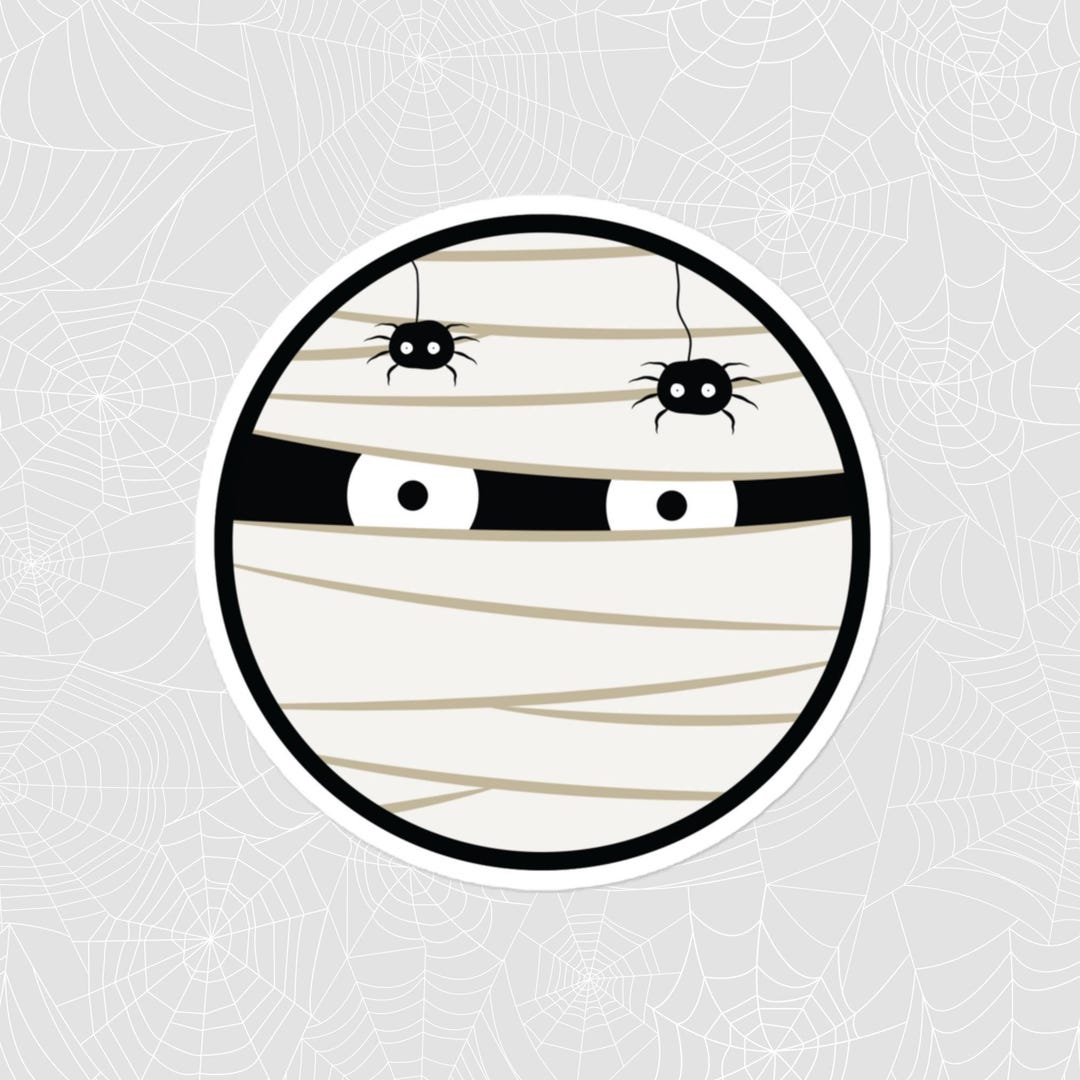 Mummy Spider Face Sticker, Large 4in Vinyl Sticker - Etsy