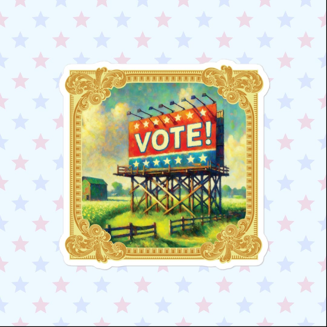 Vote Billboard Sticker, Large 4in Vinyl Sticker - Etsy