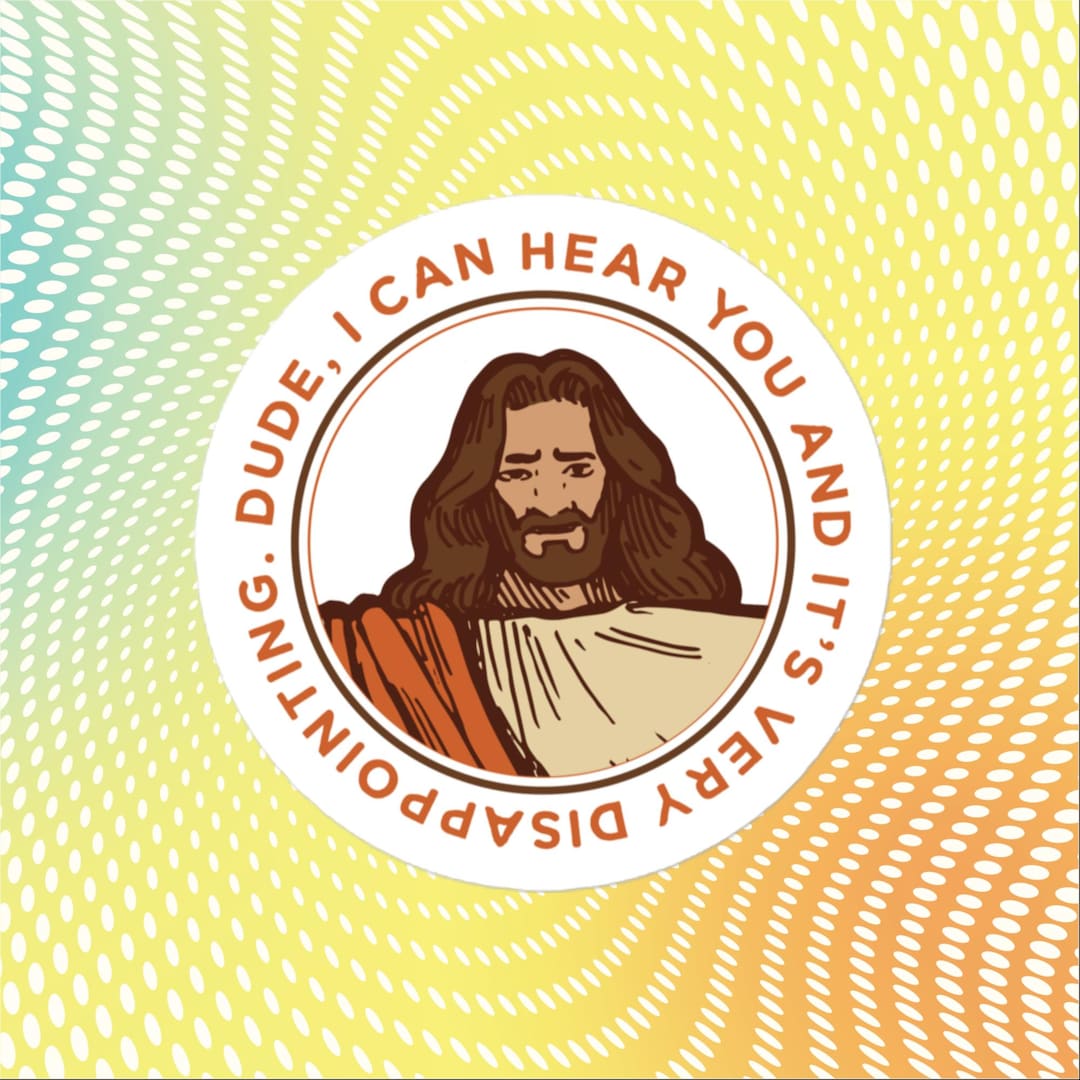 Disappointed Jesus Sticker, Large 4in Vinyl Sticker - Etsy