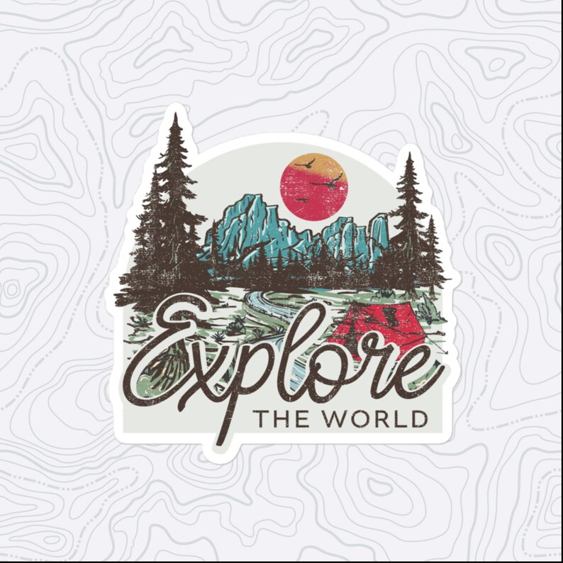 Explore the World Sticker, Large 4in Vinyl Sticker - Etsy