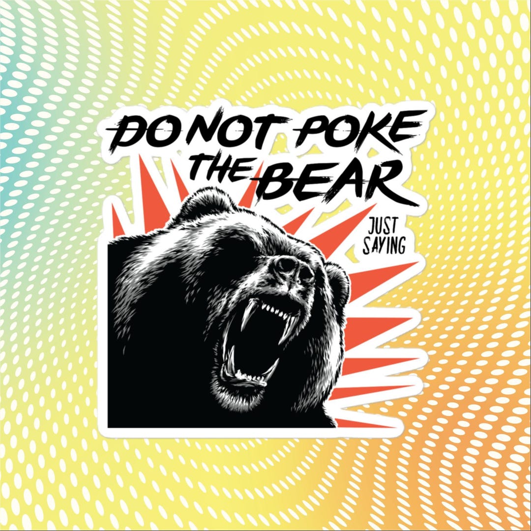 Do Not Poke the Bear Sticker, Large 4in Vinyl Sticker - Etsy