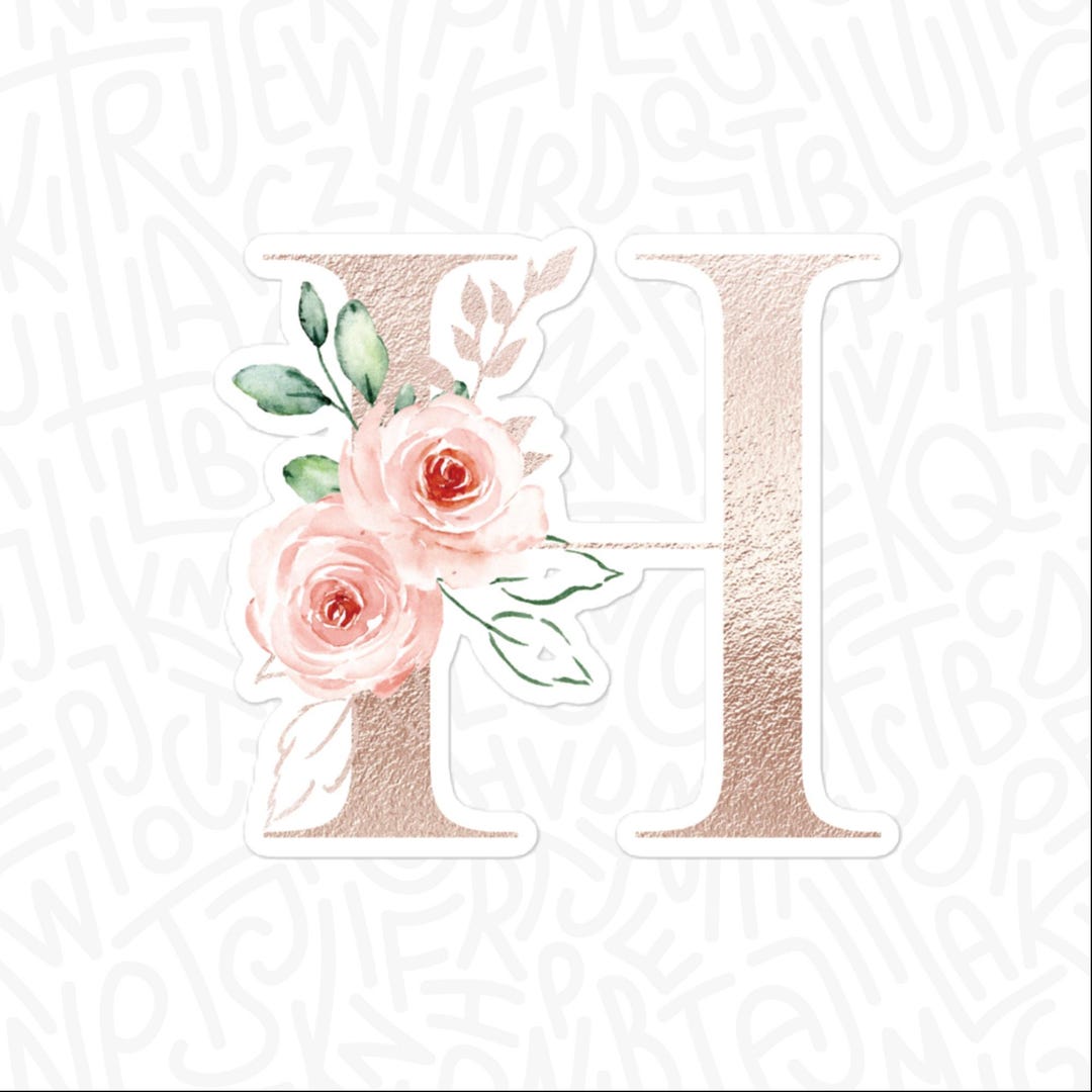 Rose Gold H, Vinyl Alphabet Sticker, Petite | Large | Super-size - Etsy