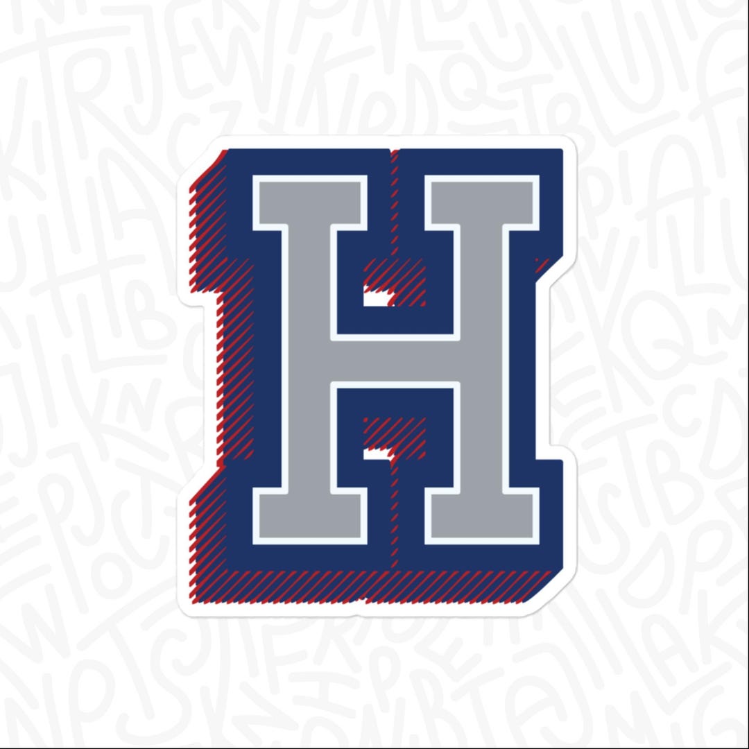 Varsity H, Vinyl Alphabet Sticker, Petite | Large | Super-size - Etsy