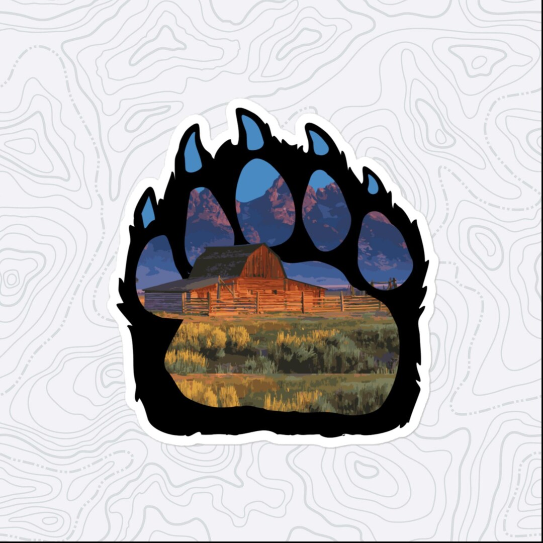 Bear Paw Sticker, Large 4in Vinyl Sticker - Etsy