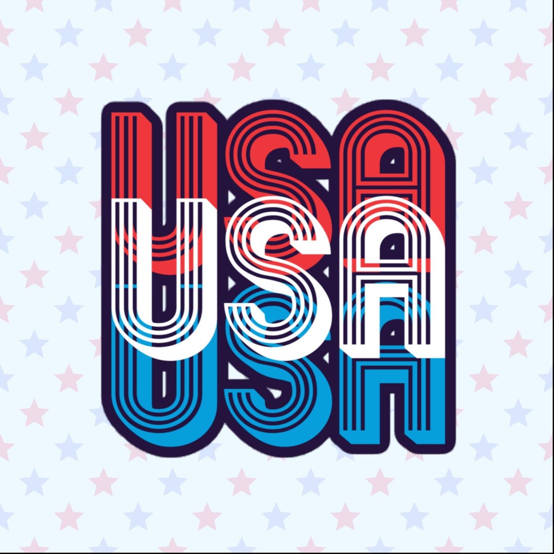 USA Red White and Blue Sticker, Large 4in Vinyl Sticker - Etsy