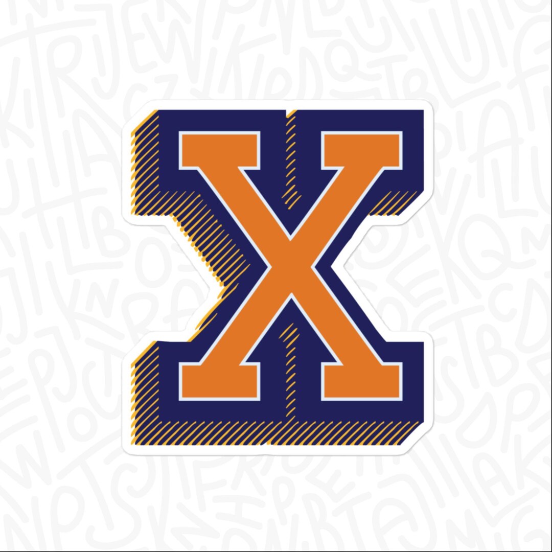 Varsity X, Vinyl Alphabet Sticker, Petite | Large | Super-size - Etsy
