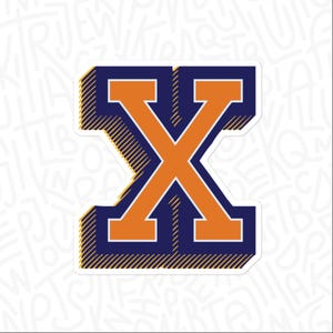 Varsity X, Vinyl Alphabet Sticker, Petite | Large | Super-size - Etsy