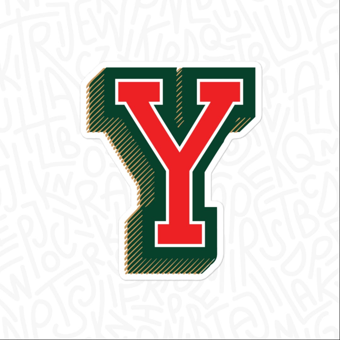 Varsity Y, Vinyl Alphabet Sticker, Petite | Large | Super-size - Etsy