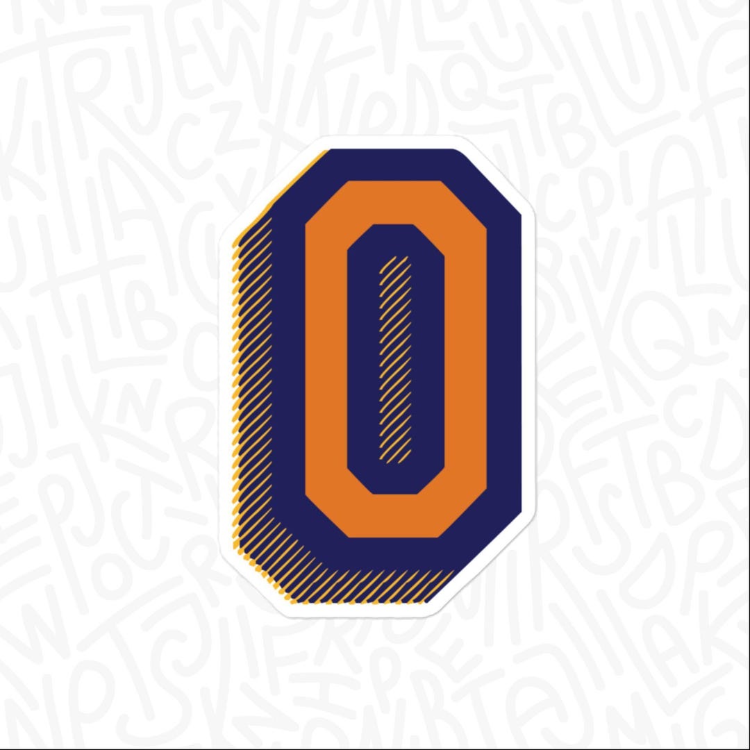 Varsity O, Vinyl Alphabet Sticker, Petite | Large | Super-size - Etsy