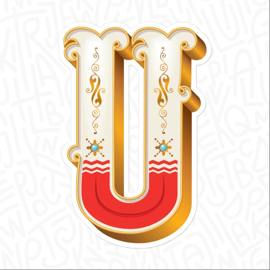 Big Tent U, Vinyl Alphabet Sticker, Petite | Large | Super-size - Etsy
