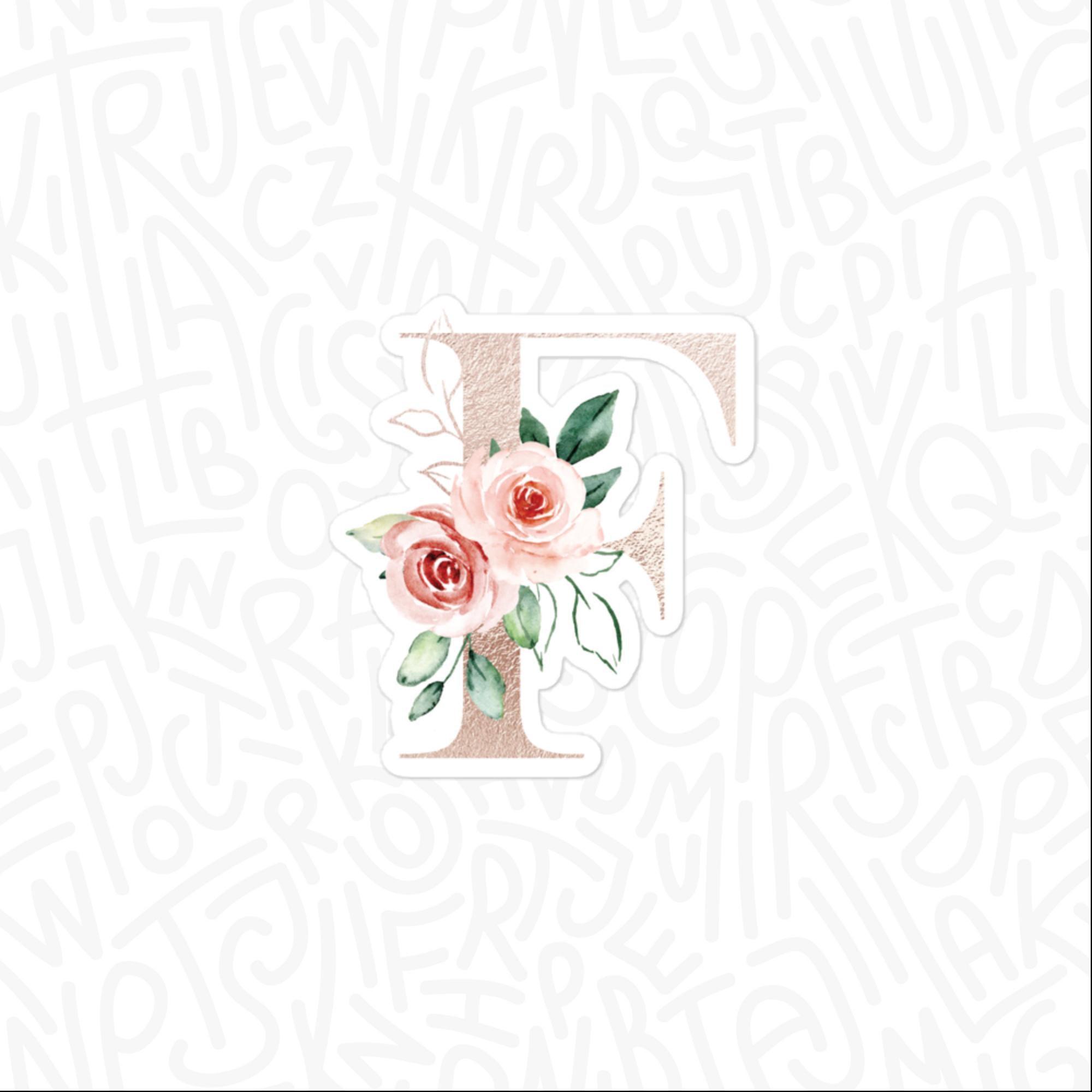 Rose Gold F, Vinyl Alphabet Sticker, Petite | Large | Super-size - Etsy
