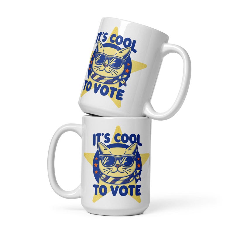 It's Cool to Vote Star Cat Mug - Etsy