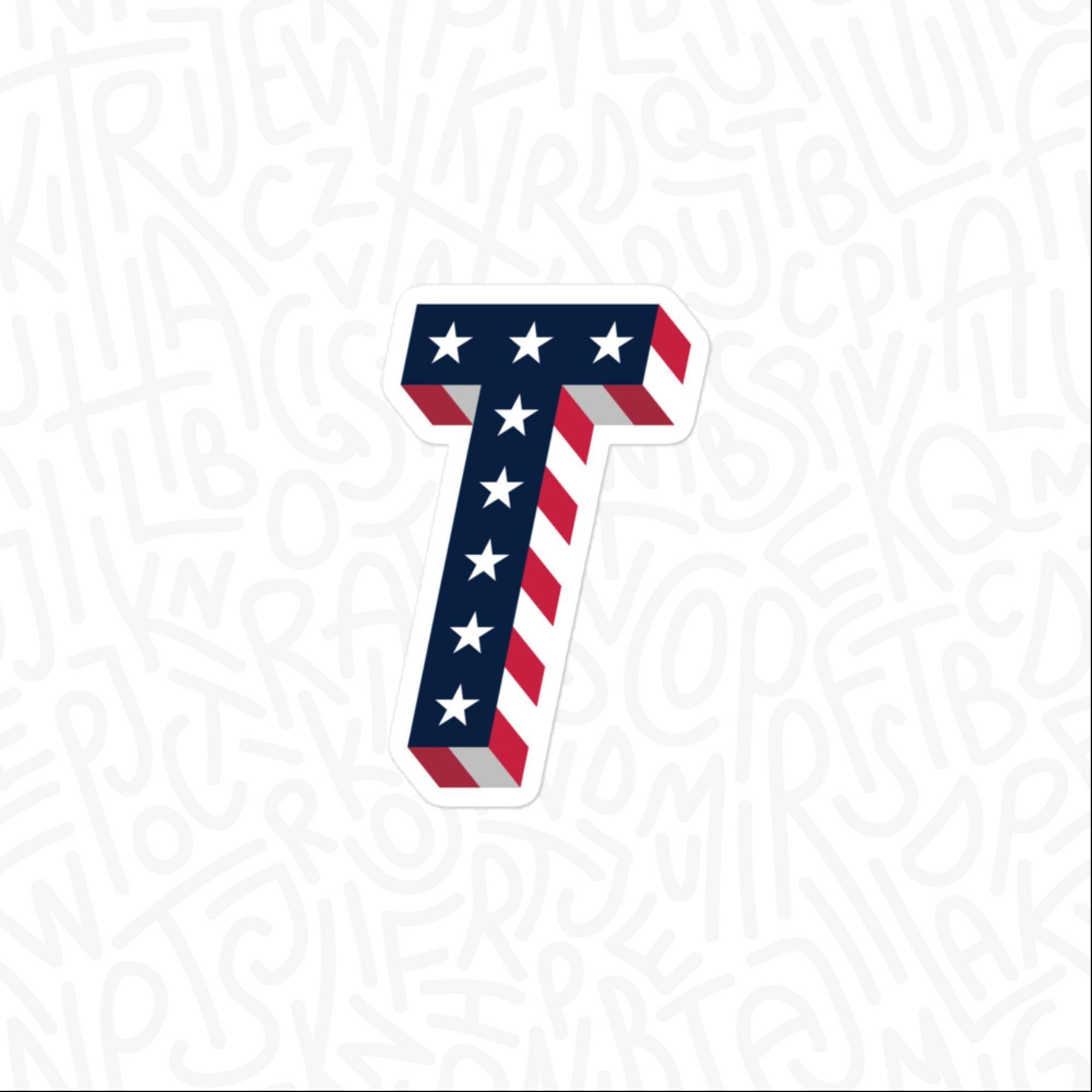Patriotic T, Vinyl Alphabet Sticker, Petite | Large | Super-size - Etsy
