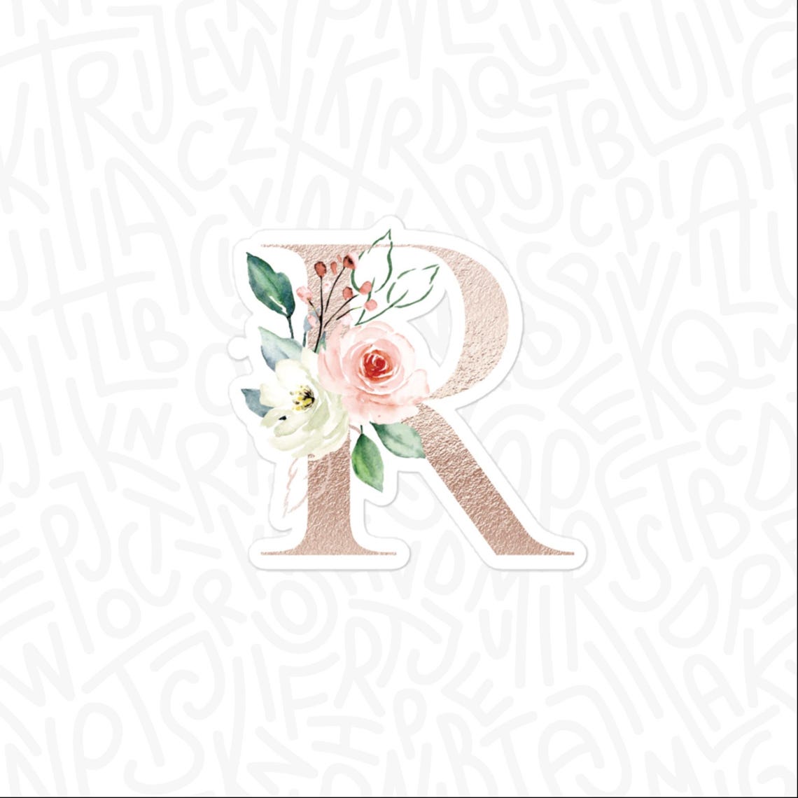 Rose Gold R, Vinyl Alphabet Sticker, Petite | Large | Super-size - Etsy