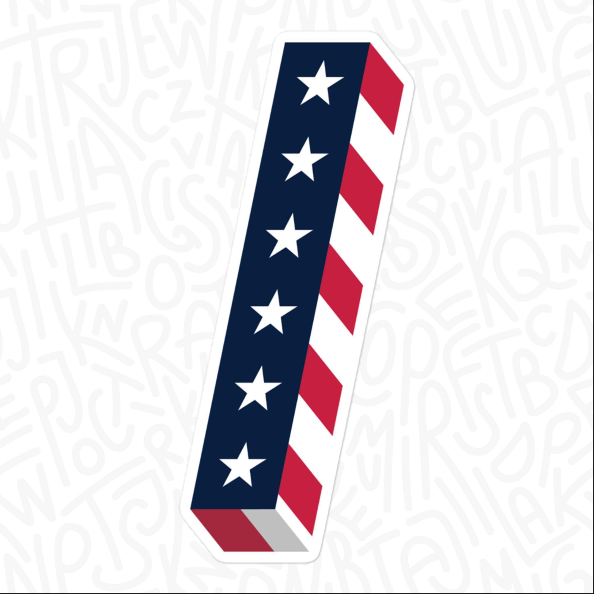 Patriotic I, Vinyl Alphabet Sticker, Petite | Large | Super-size - Etsy